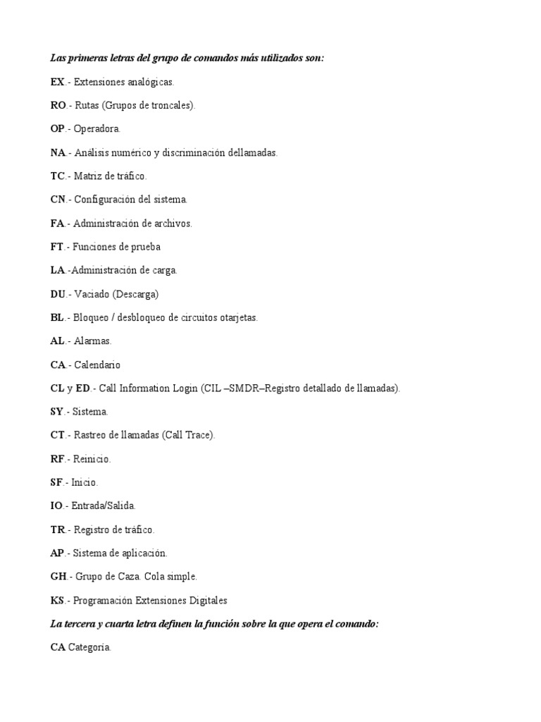 Comandos Ericsson Rev3 | PDF | Teléfono | Matriz (Matemáticas)