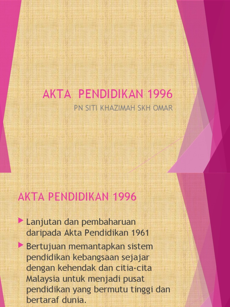 AKTA PENDIDIKAN 1996 Sko | PDF