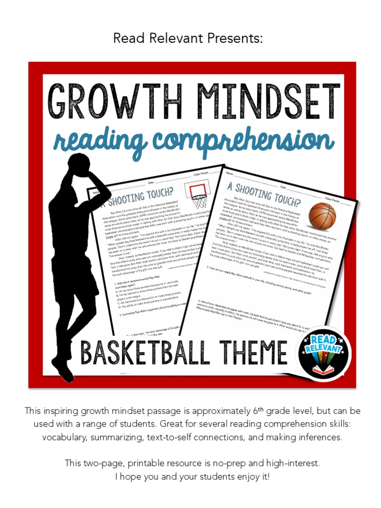 BASKETBALL Growth Mindset | PDF | Reading Comprehension | Teachers