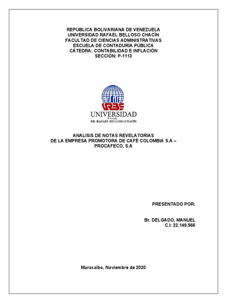 Analisis de Notas Revelatorias | PDF | Estado financiero | Teneduría de libros