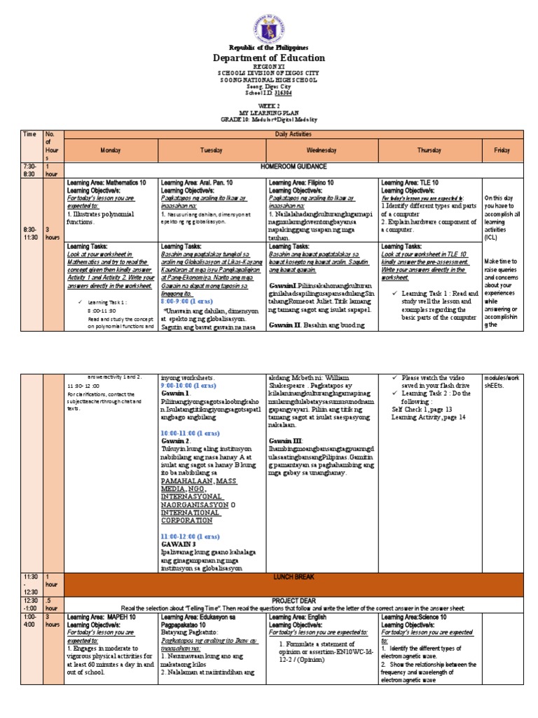 Department of Education: Republic of The Philippines | PDF | Physics ...