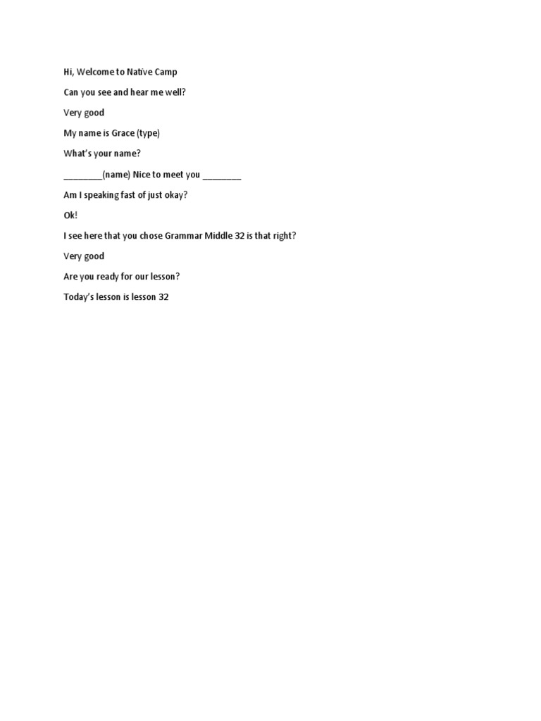 Native Camp Script | PDF