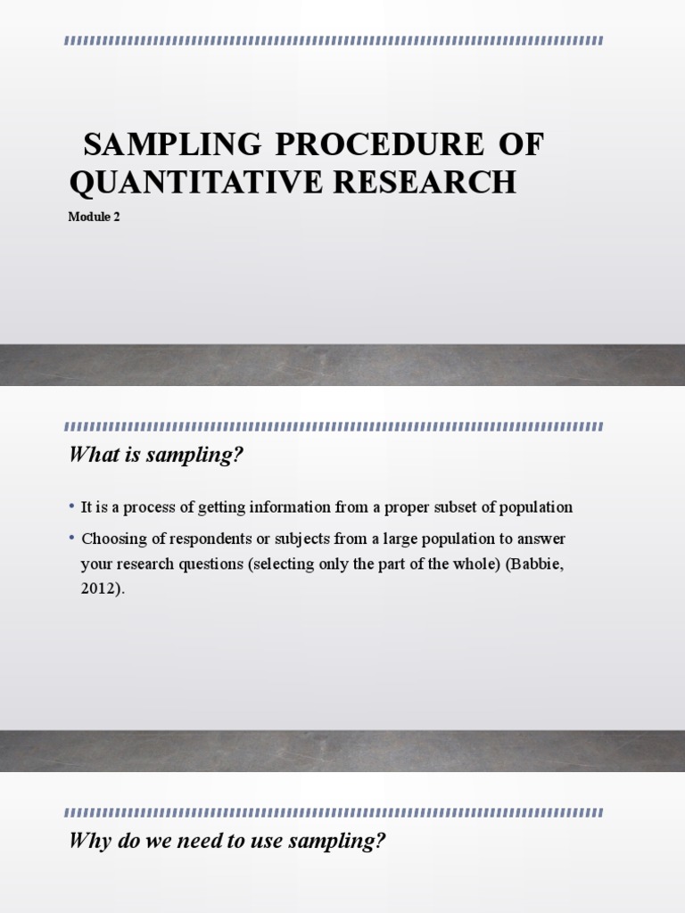 Sampling Procedure in QNR | PDF | Sample Size Determination | Sampling ...