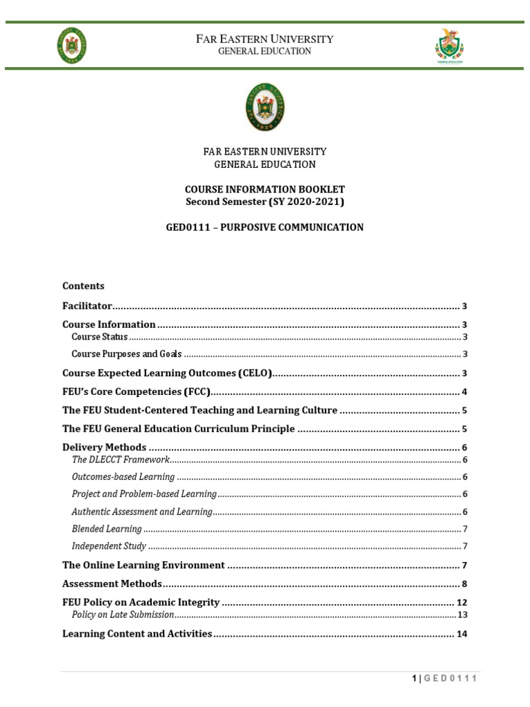 Course Information Booklet | PDF | Educational Assessment | Academic ...