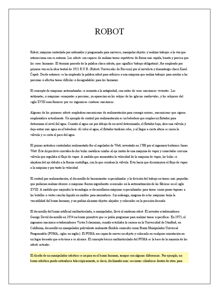 Robot | PDF | Robot | Robótica