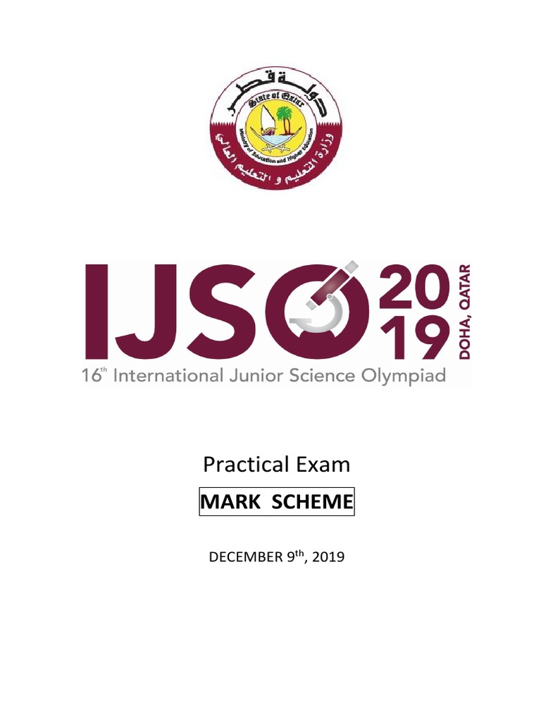 IJSO 2019 PRACTICAL Marking Scheme | PDF | Mole (Unit) | Applied And Interdisciplinary Physics