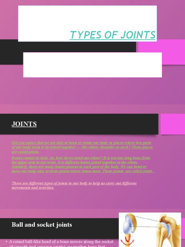 Types of Joints in the Human Body | PDF