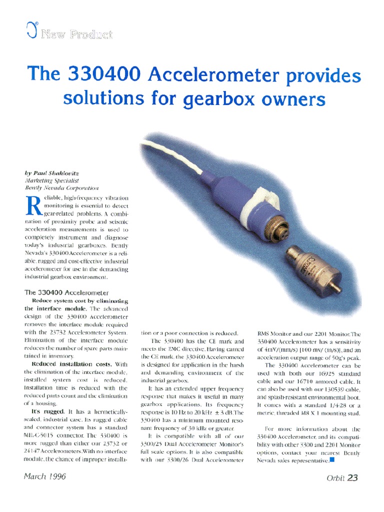 Orbit 330400 Accelerometer | PDF