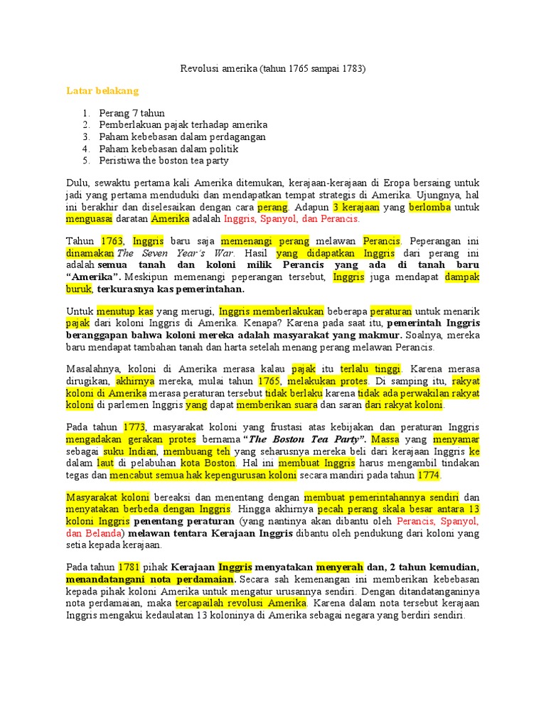Revolusi Amerika dan Dampaknya Global | PDF | Sejarah