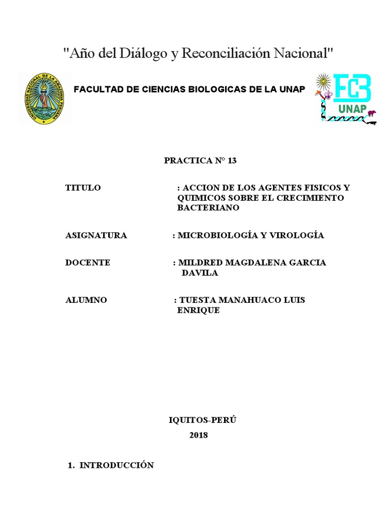 Accion de Los Agentes Fisicos y Quimicos Sobre El Crecimiento ...