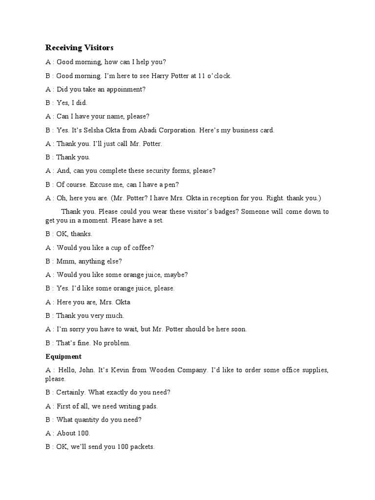 A Collection of Dialogues Demonstrating Effective Communication in ...