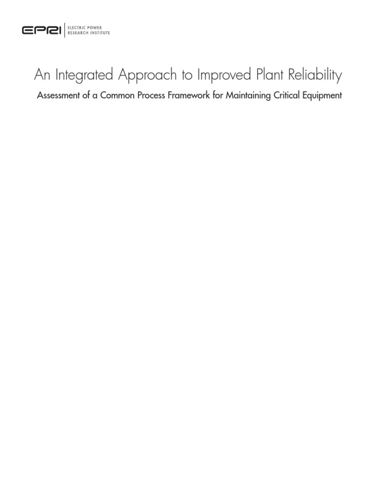 An Integrated Approach To Improved Plant Reliability | PDF ...