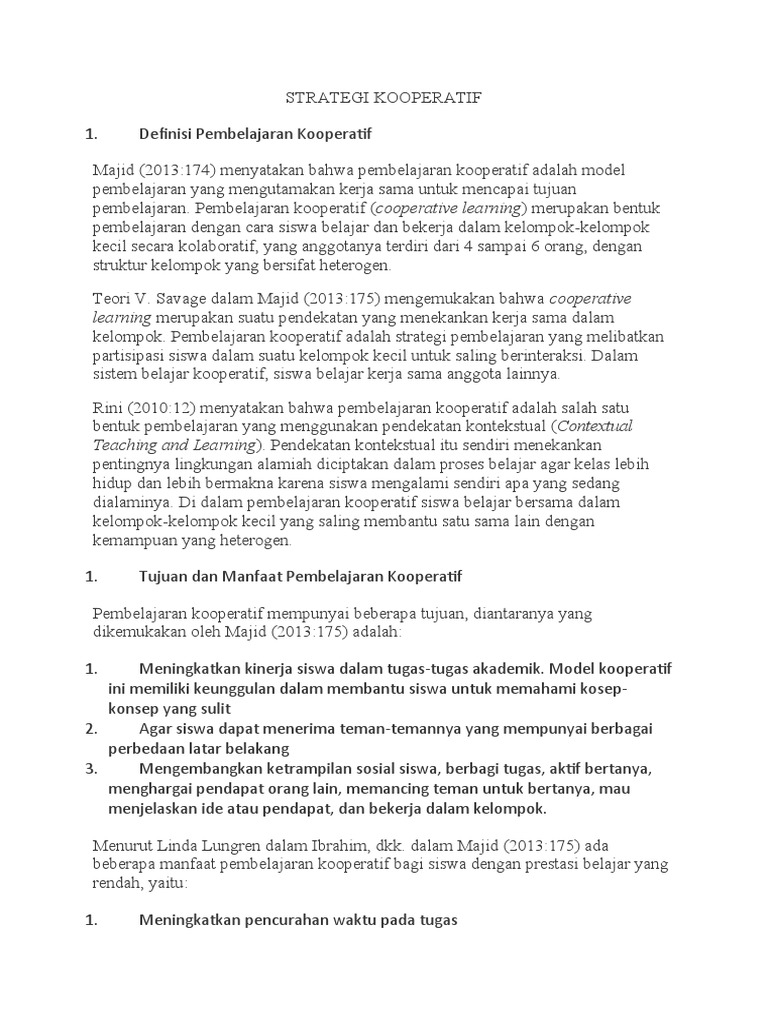 Strategi Pembelajaran Kooperatif | PDF | Karier & Perkembangan ...