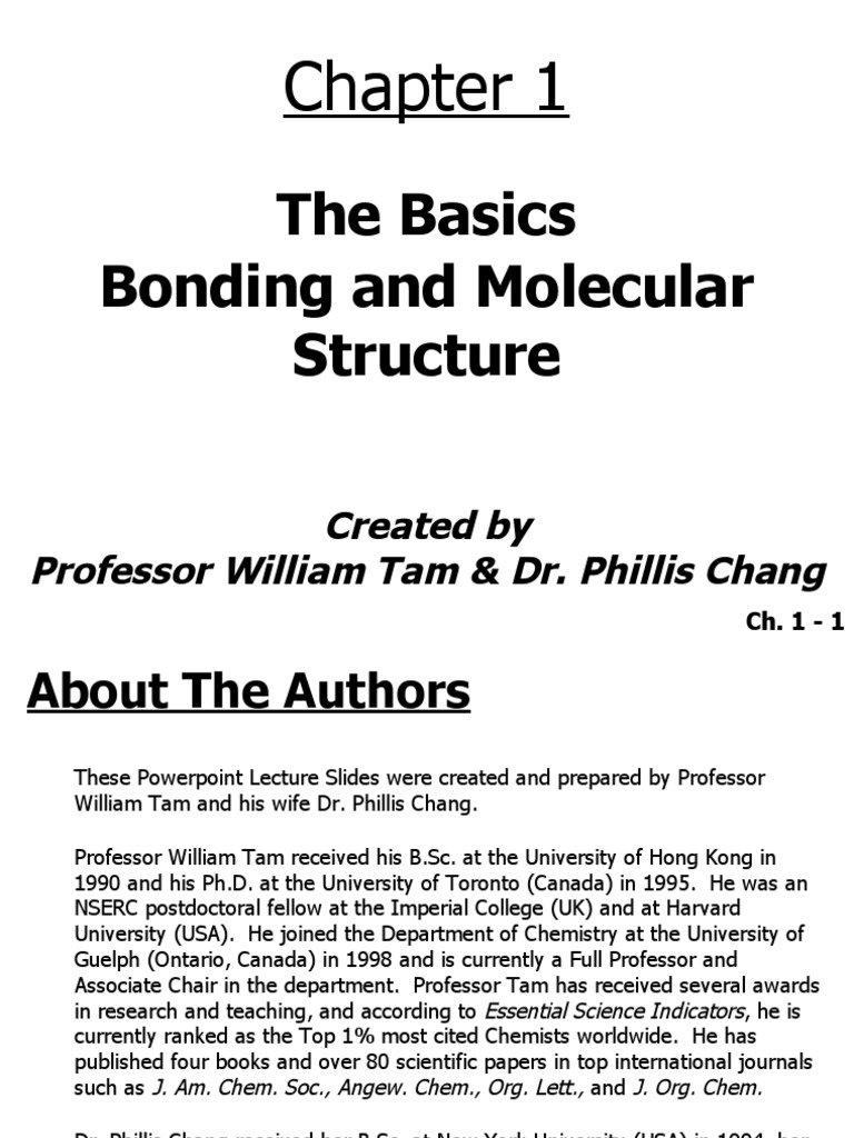 Ch. 1 Basics of Bonding and Molecular Structure | PDF | Chemical Bond ...
