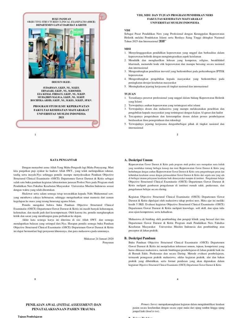 Buku Panduan Osce Kep. Gadar 2021 | PDF