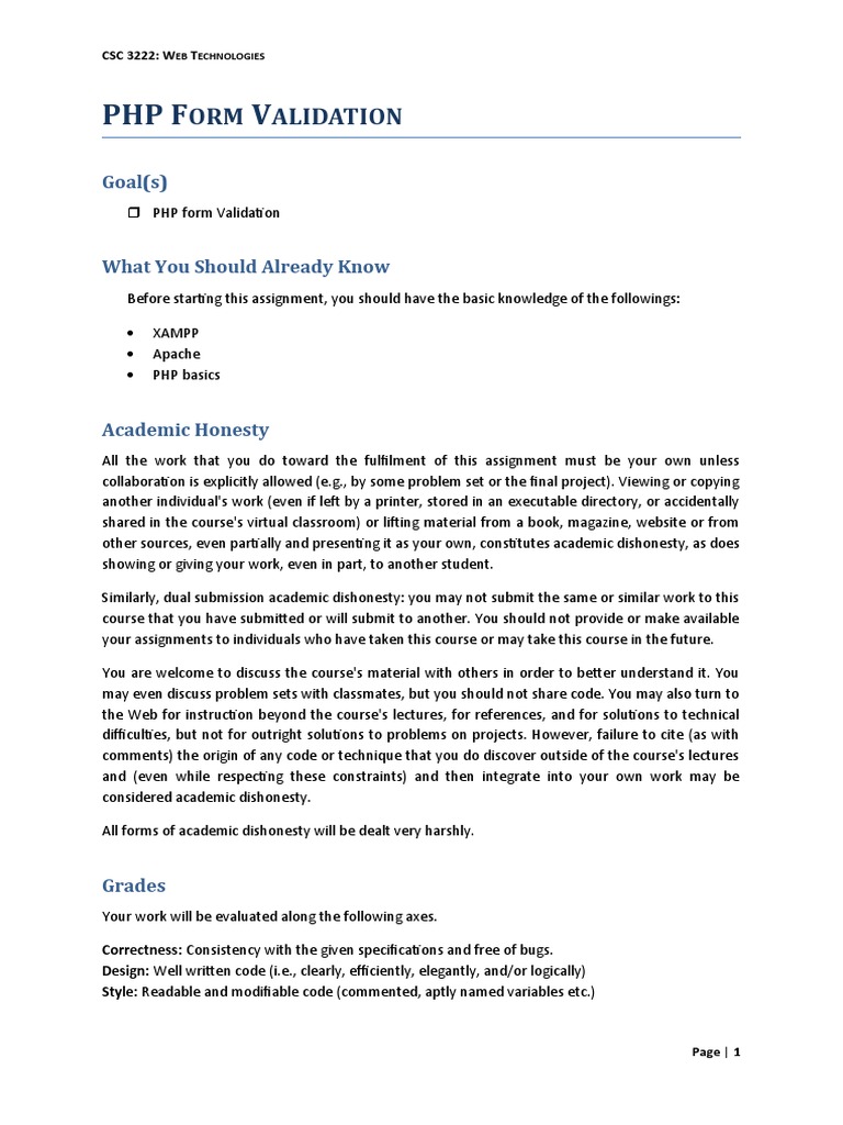 Lab Task4 PHP Formvalidation | PDF | Php | String (Computer Science)