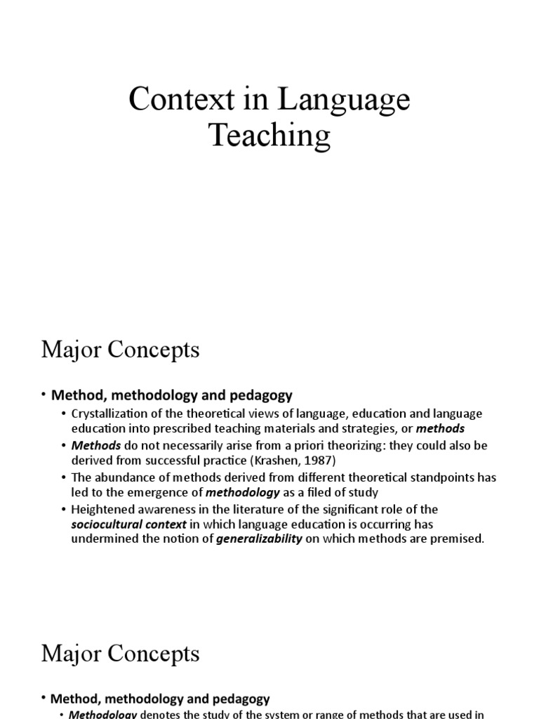 Language Teaching Methods and Contexts | PDF | English Language | Learning