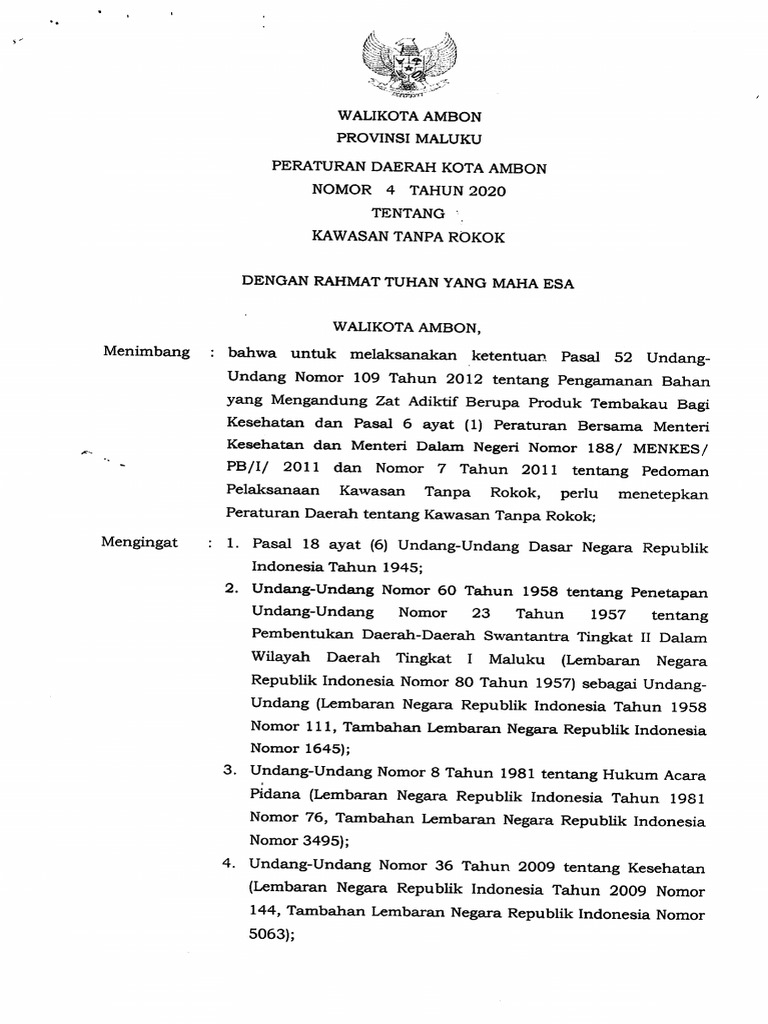 Perda KTR Kota Ambon | PDF