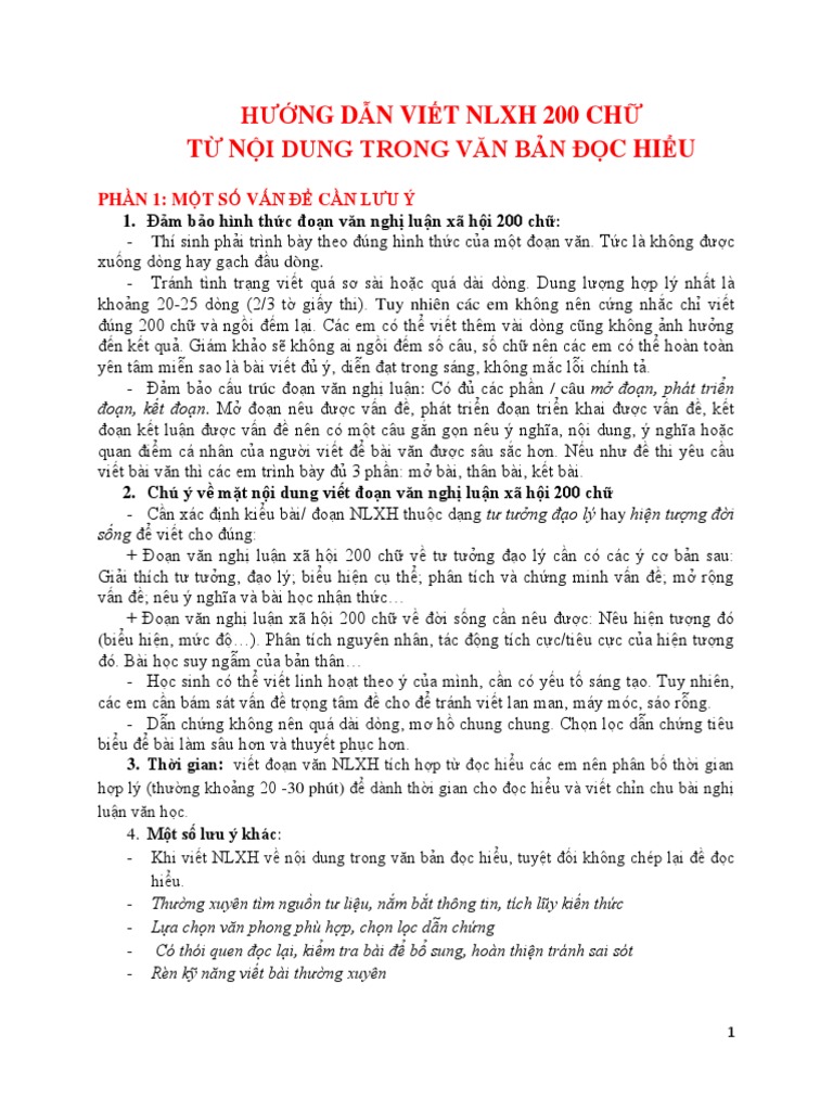 Huong Dan Viet NLXH 200 Chu | PDF
