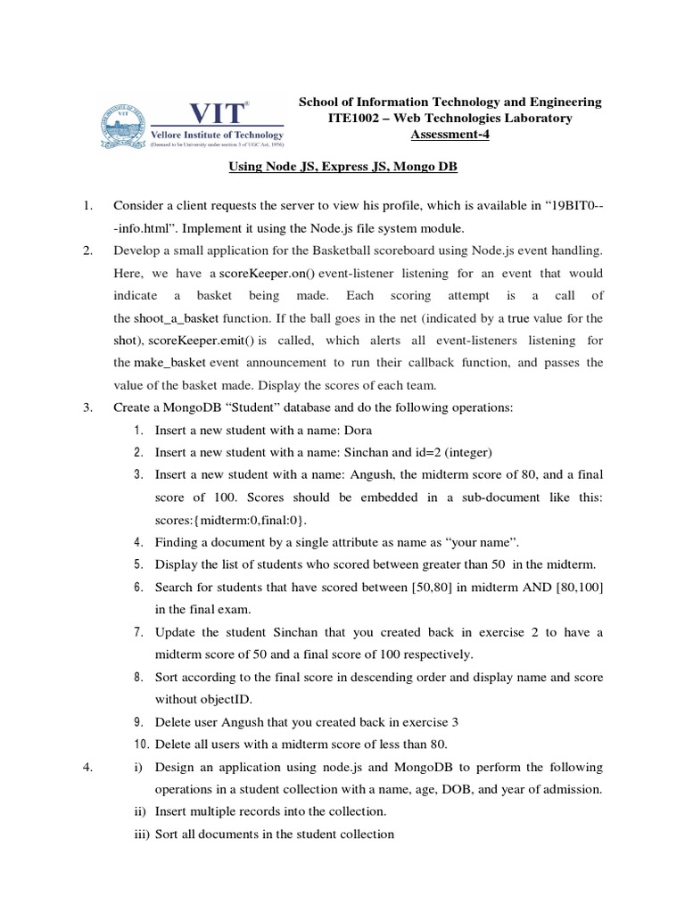 School of Information Technology and Engineering ITE1002 - Web Technologies Laboratory ...