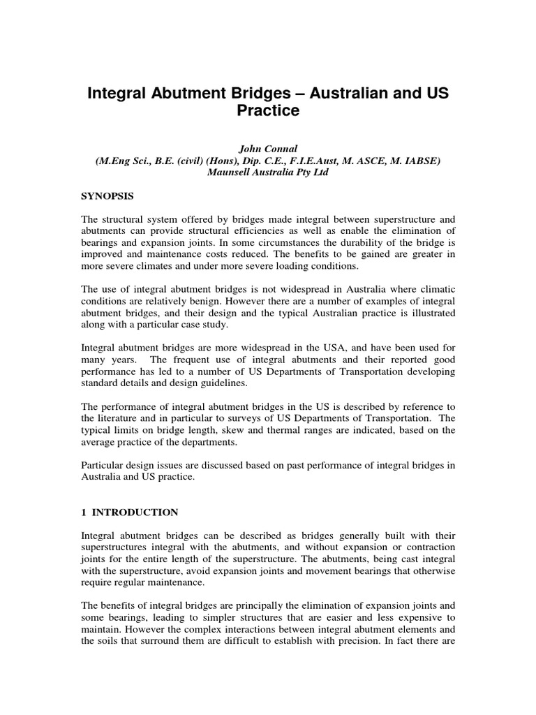 AustRoads Integral Abutment | PDF | Deep Foundation | Creep (Deformation)