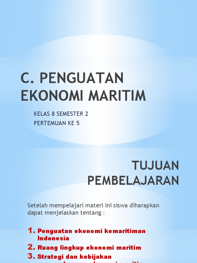 Penguatan Ekonomi Maritim Indonesia | PDF | Perjalanan