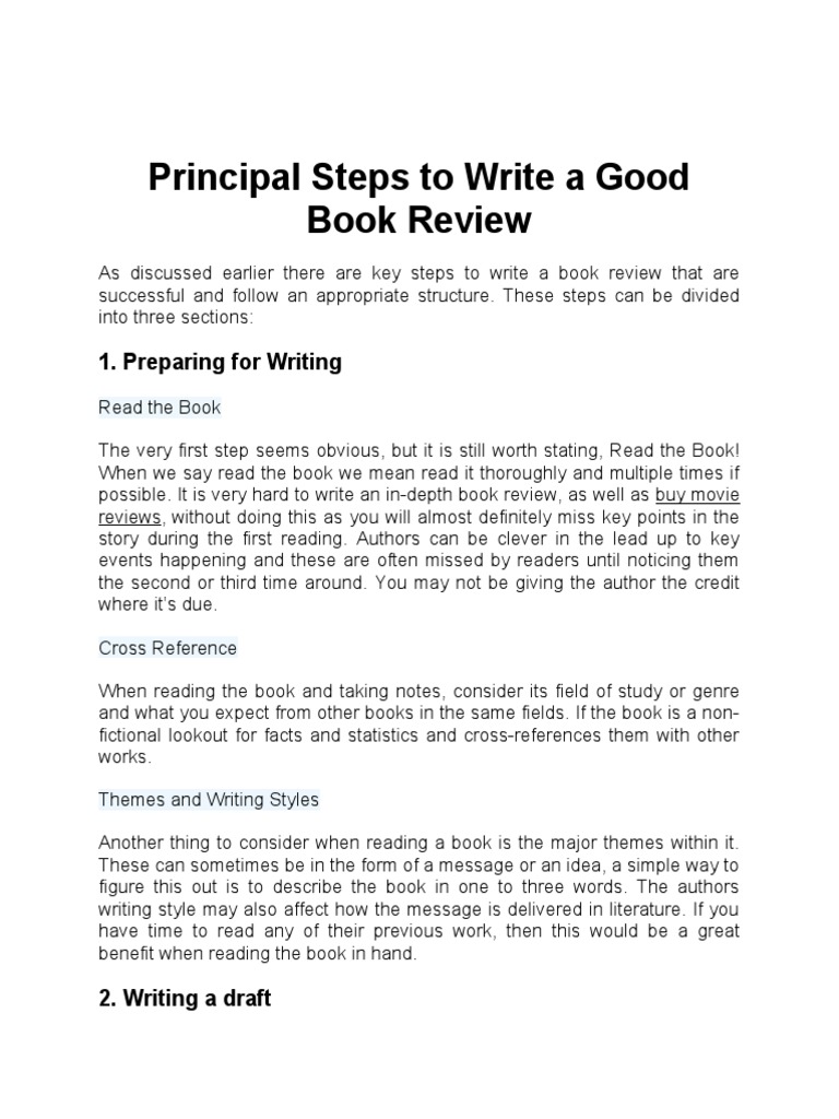 Principal Steps To Write A Good Book Review | Download Free PDF | Books