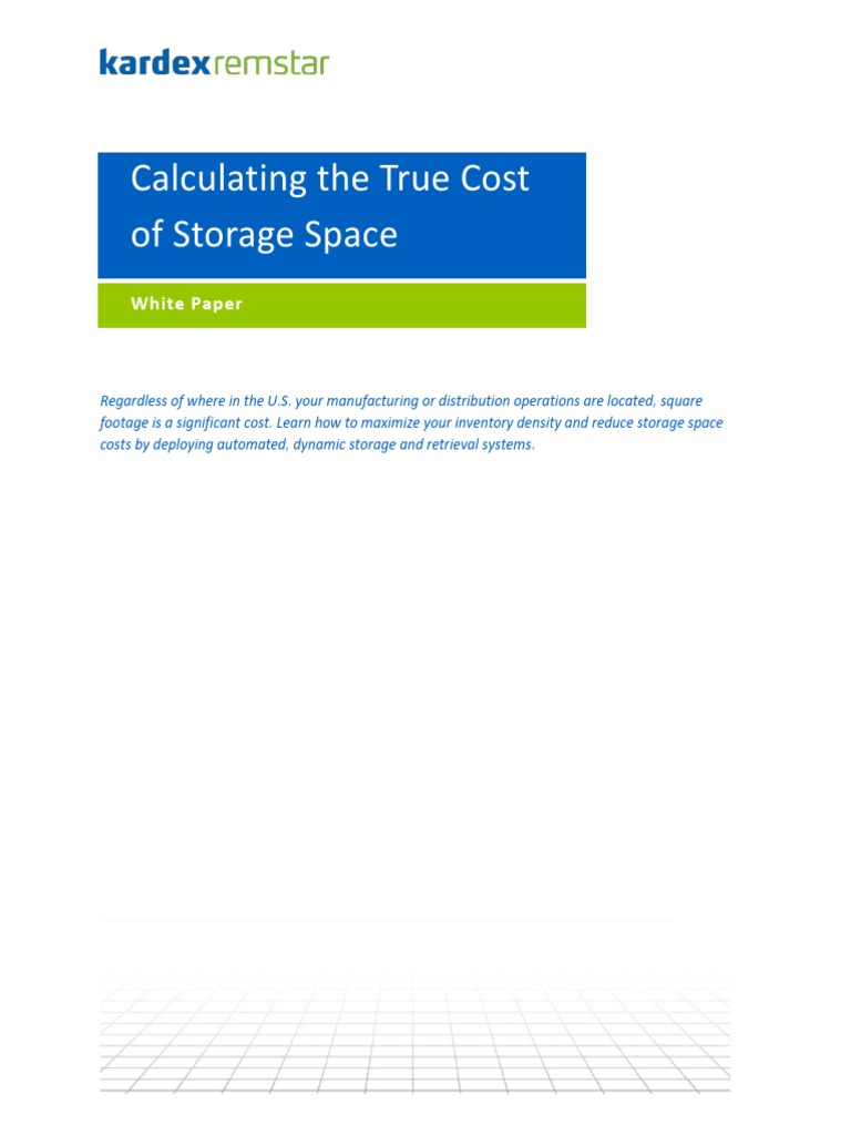 Calculating True Cost of Storage Space | PDF | Warehouse | Business Process