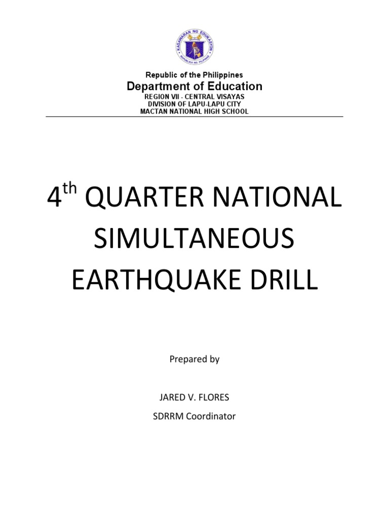 4th Quarter National Simultaneous Earthquake Drill 2020 | PDF
