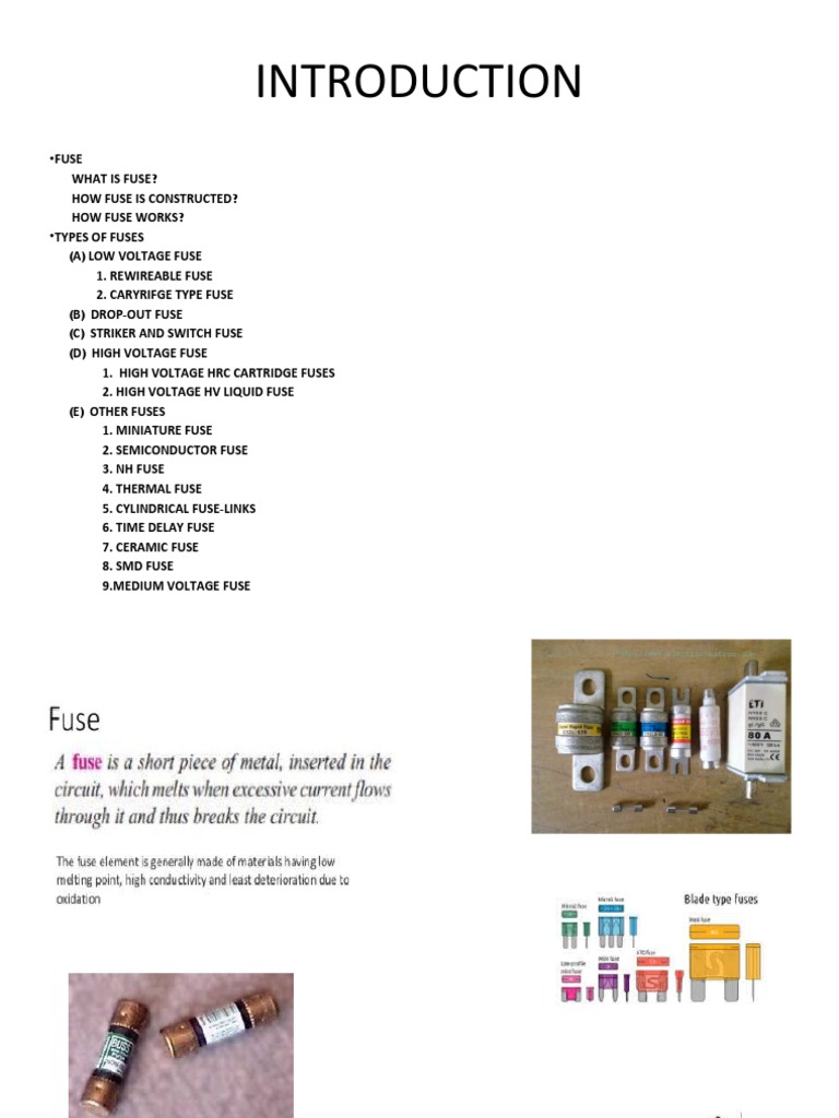 Types of Fuses | PDF | Fuse (Electrical) | Components