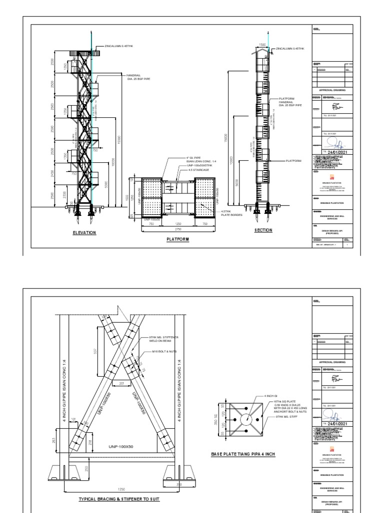 Drawing Menara API Gambut-Final Stepladder | PDF