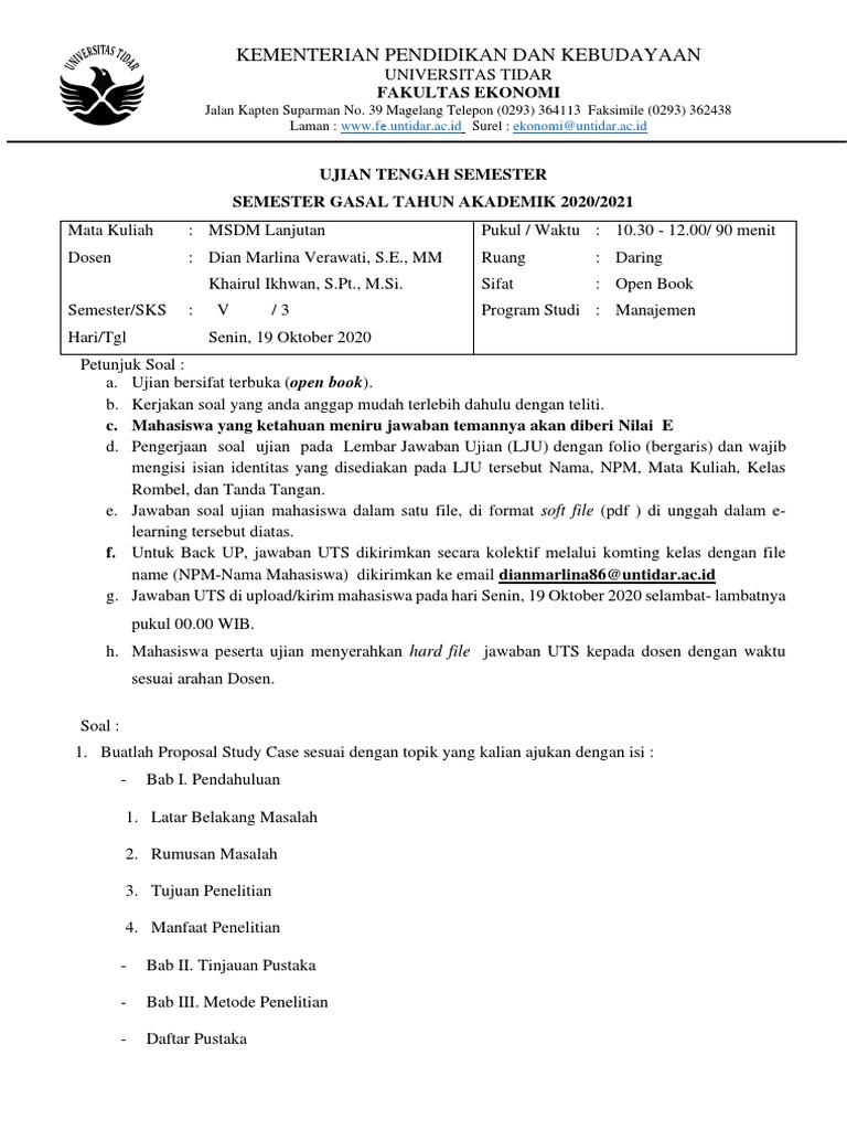 Soal UTS MSDM L K1, K2, K3 | PDF