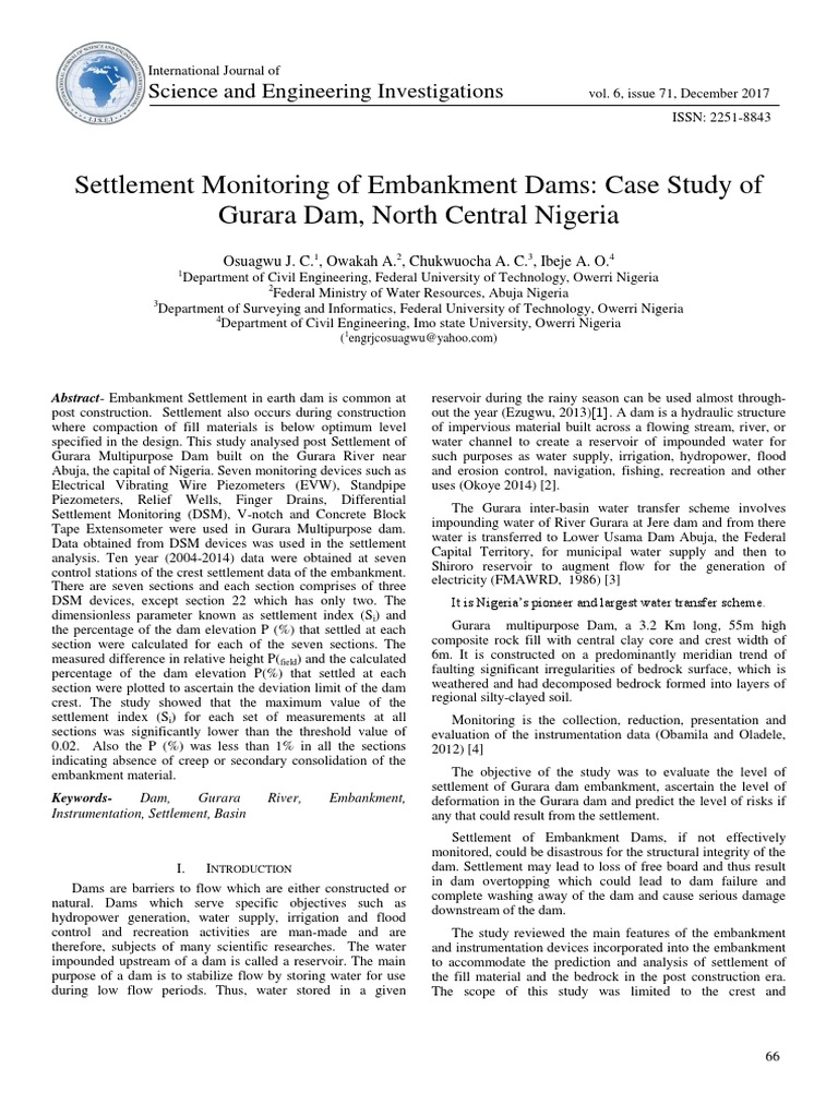 Settlement Monitoring of Embankment Dams | PDF | Dam | Physical Geography