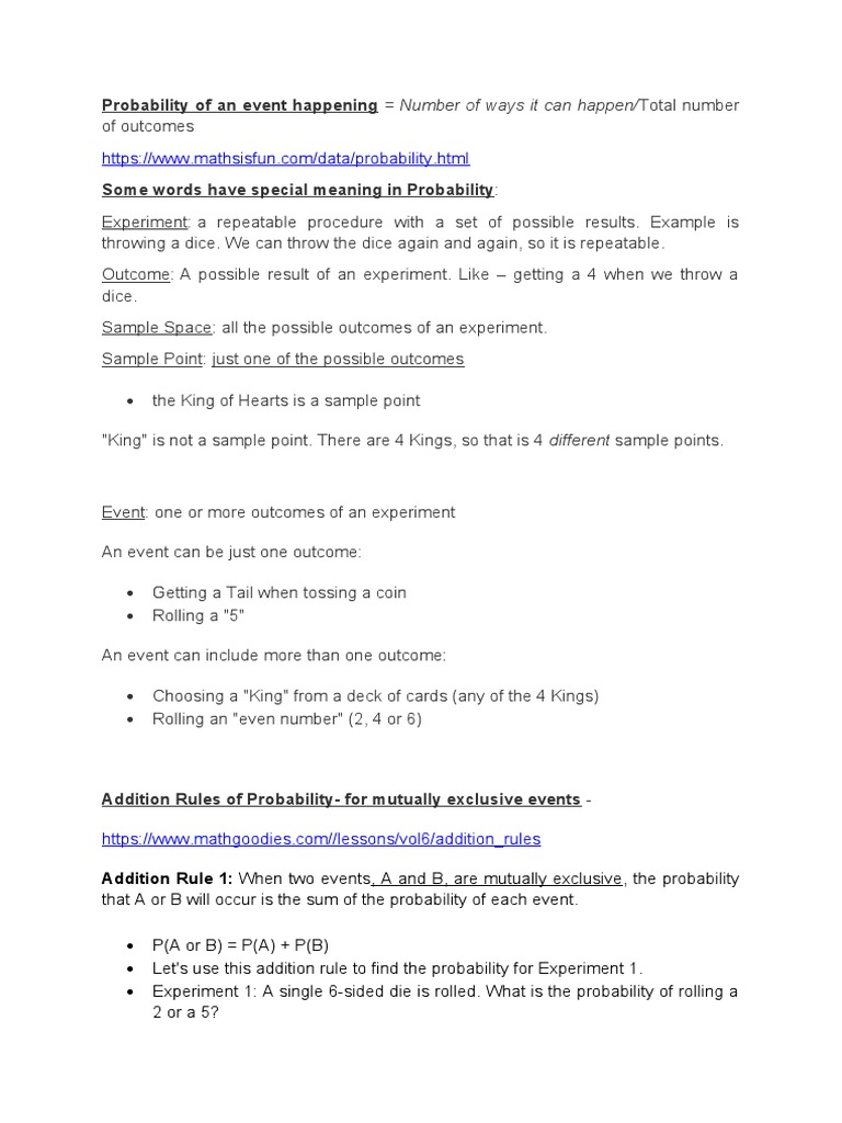 Basic of Probability | PDF | Probability | Rational Number