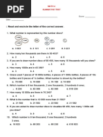 1st Periodical Test in Mathematics 3 | PDF | Subtraction | Numbers