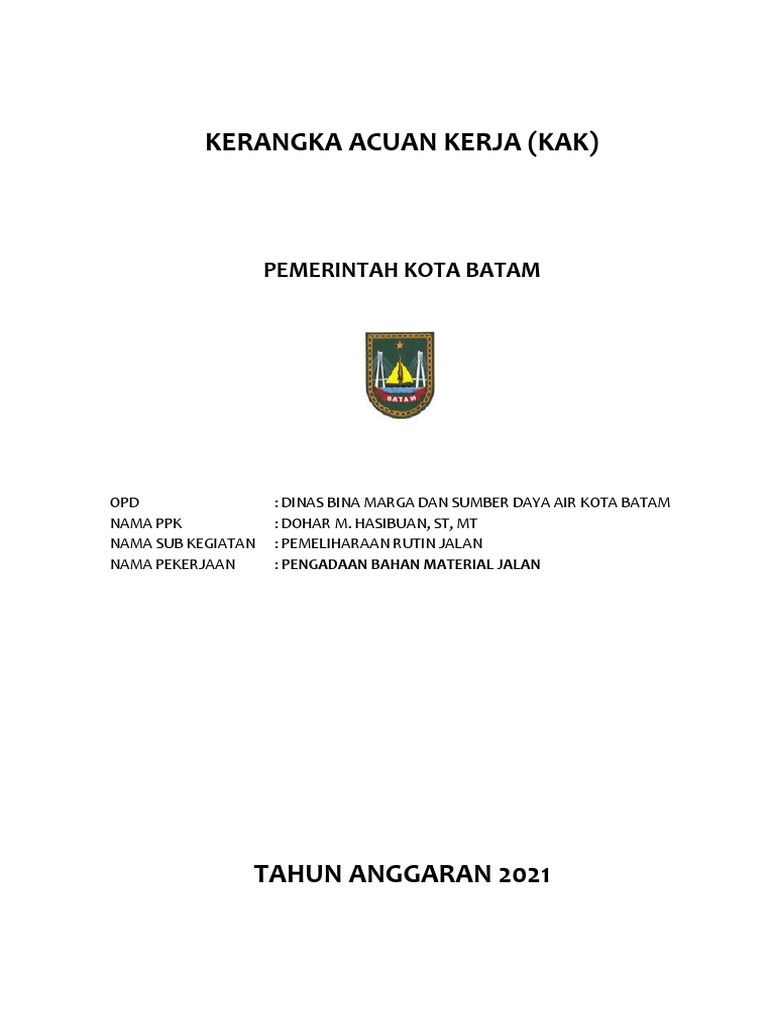 KAK Bahan Material Jalan | PDF | Teknologi & Rekayasa