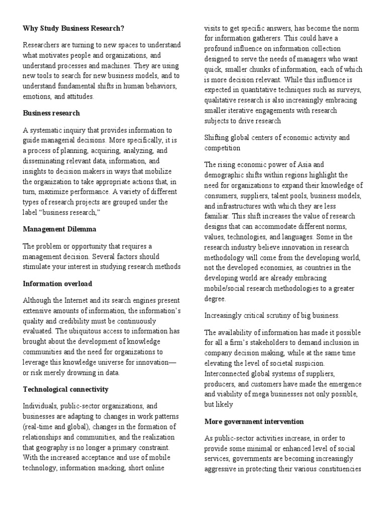 Why Study Business Research | PDF | Data | Business Intelligence