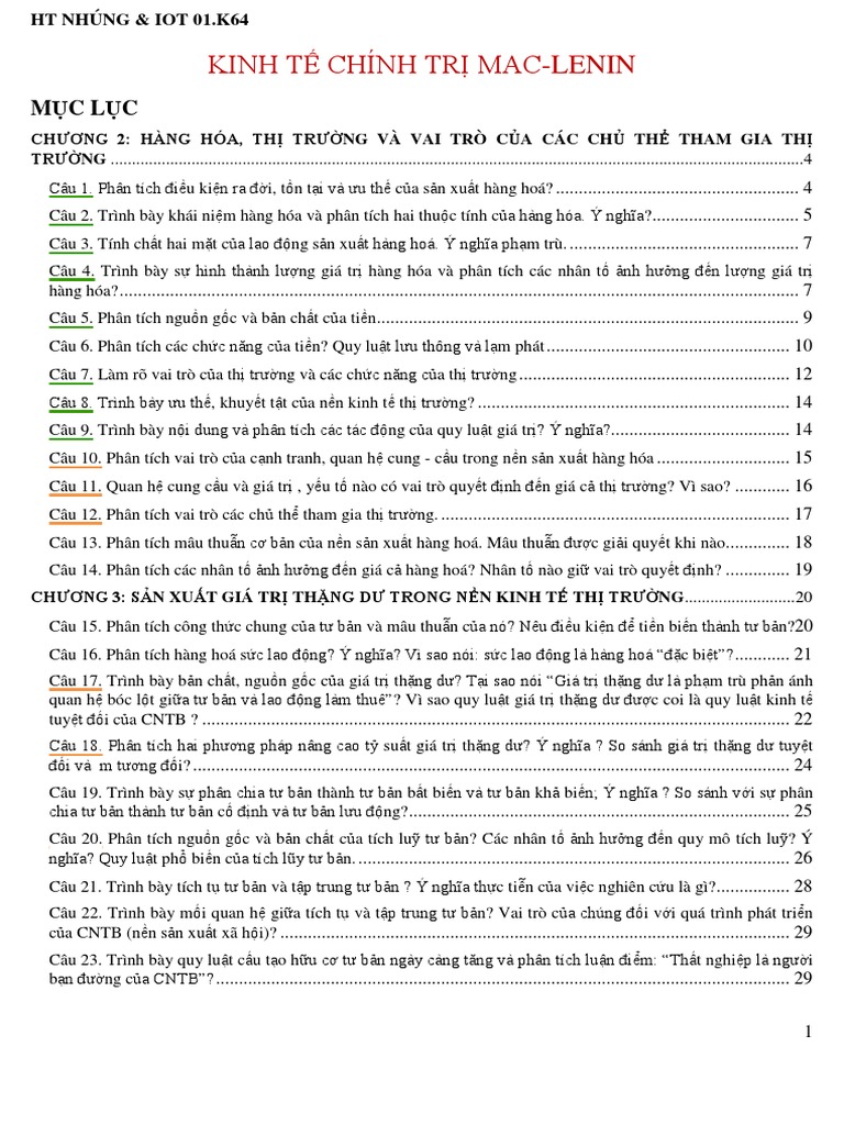 C NG Kinh T CH NH TR Mac Lenin 1 | PDF