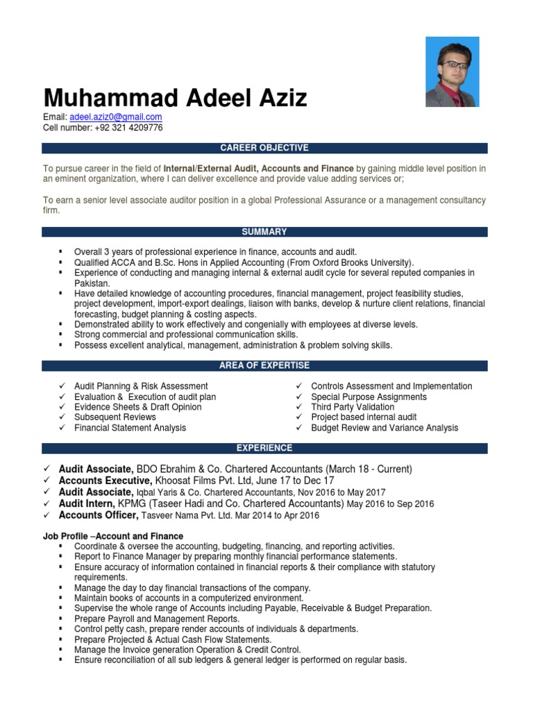 Muhammad Adeel Aziz - Resume | PDF | Audit | Accountant