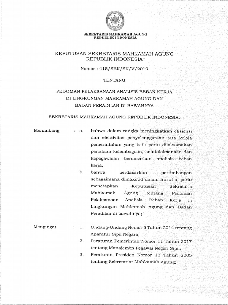 SK - SEKMA - 415 Tentang Pedoman Anjab | PDF