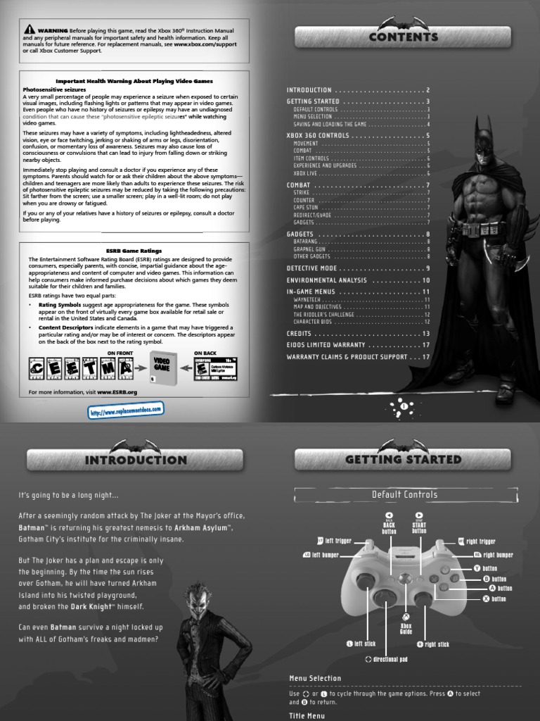 Batman Arkham Asylum 360 | PDF | Business | Computing And Information ...