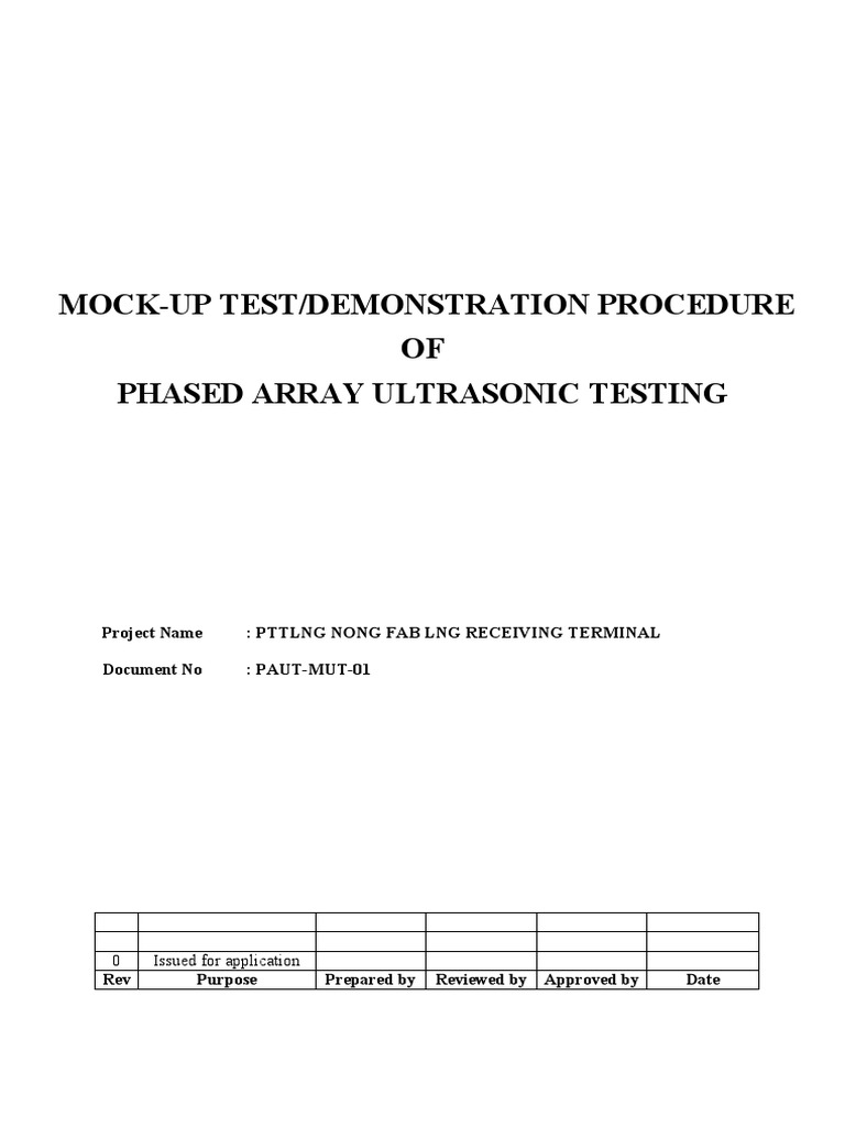 Paut Mock-Up Test Procedure | PDF | Nondestructive Testing | Business