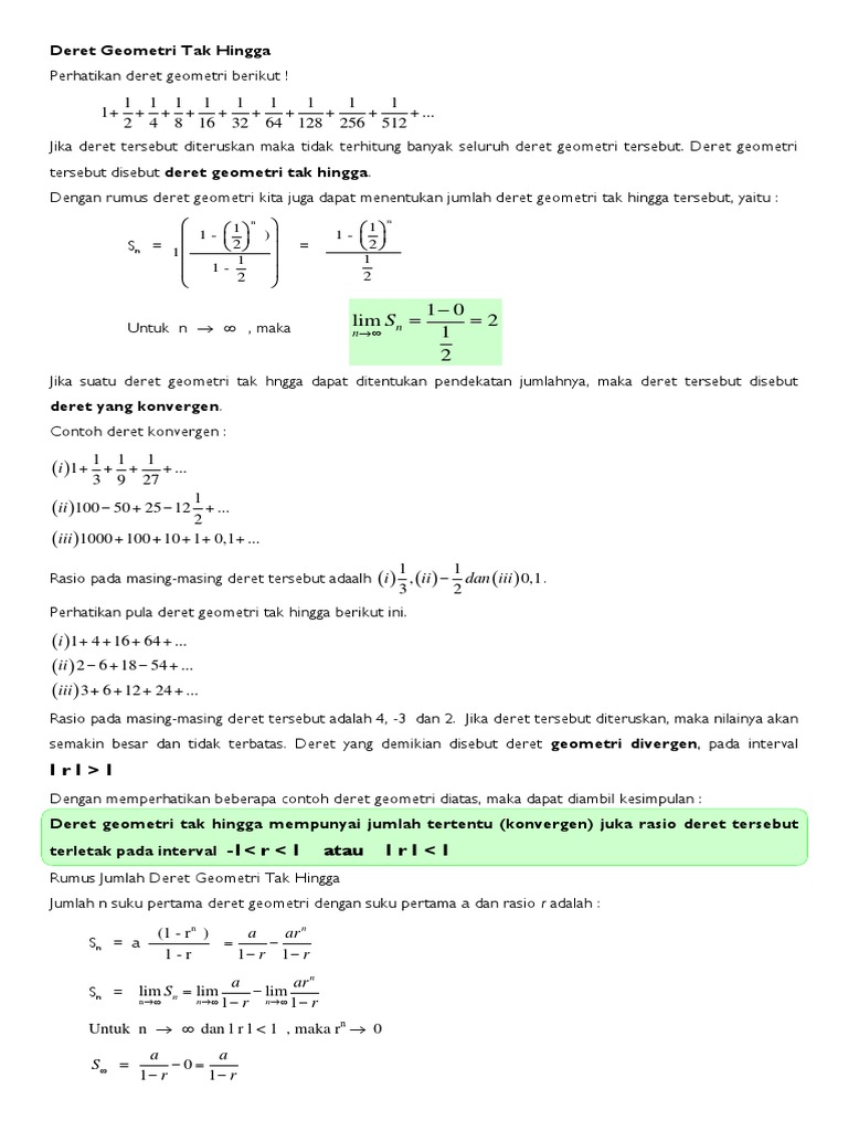 Deret Geometri Tak Hingga | PDF