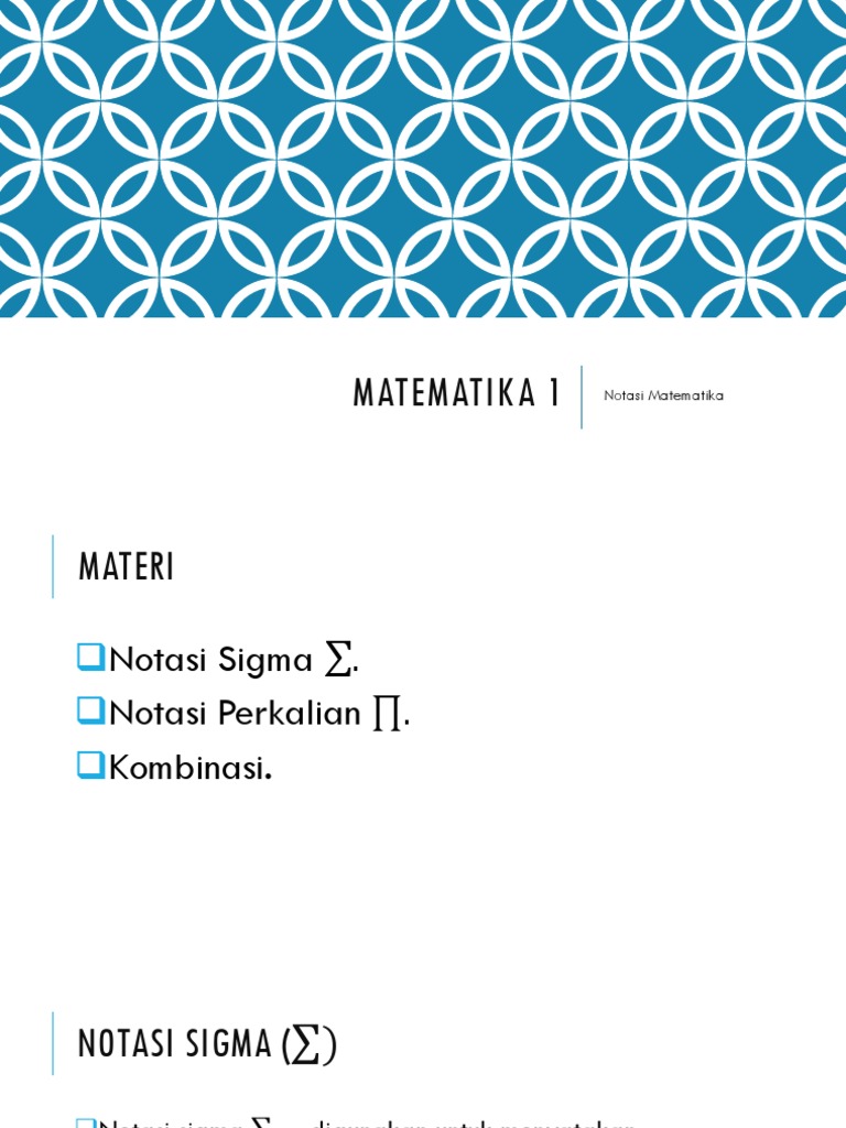 Notasi Sigma, Perkalian, Kombinasi | PDF