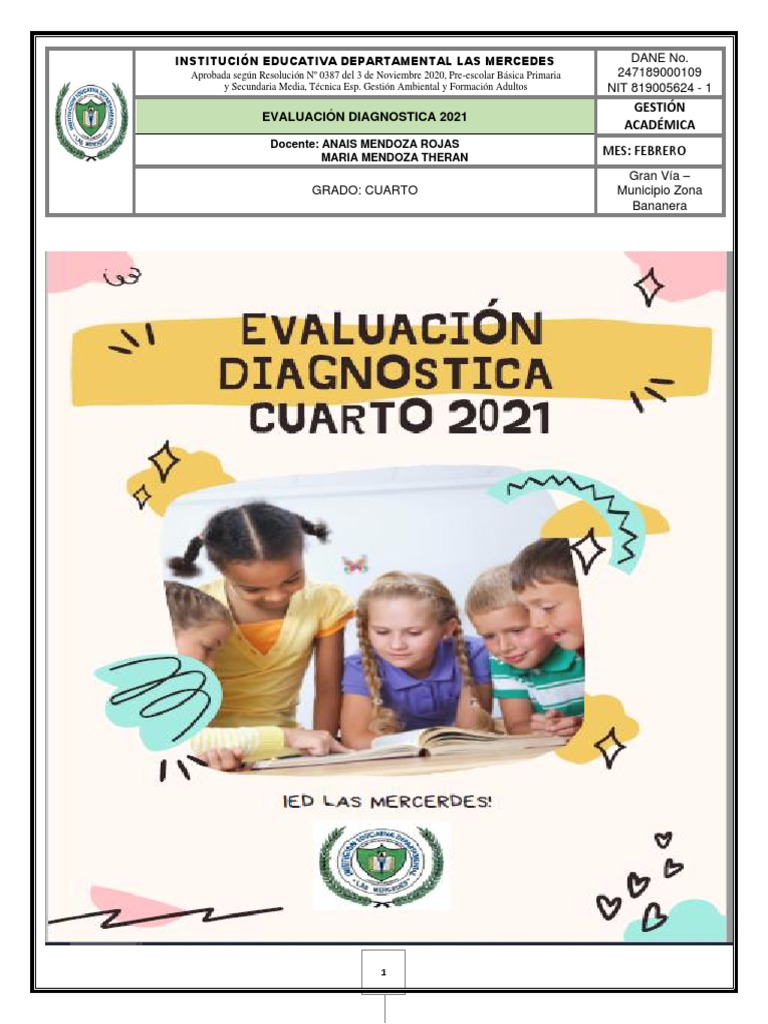 Evaluación Diagnóstica Cuarto Grado 2021 | PDF | Naturaleza