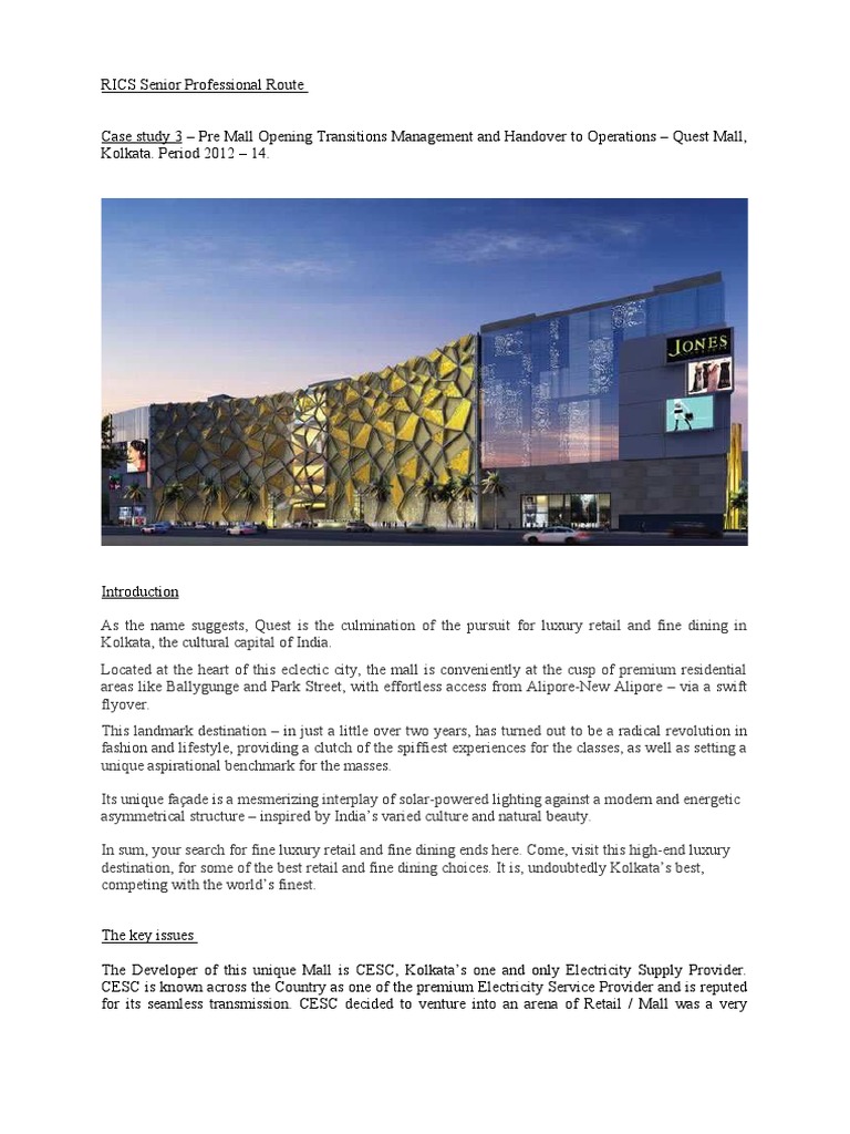 Quest Mall: Luxury Retail Transition | PDF | Shopping Mall | Retail