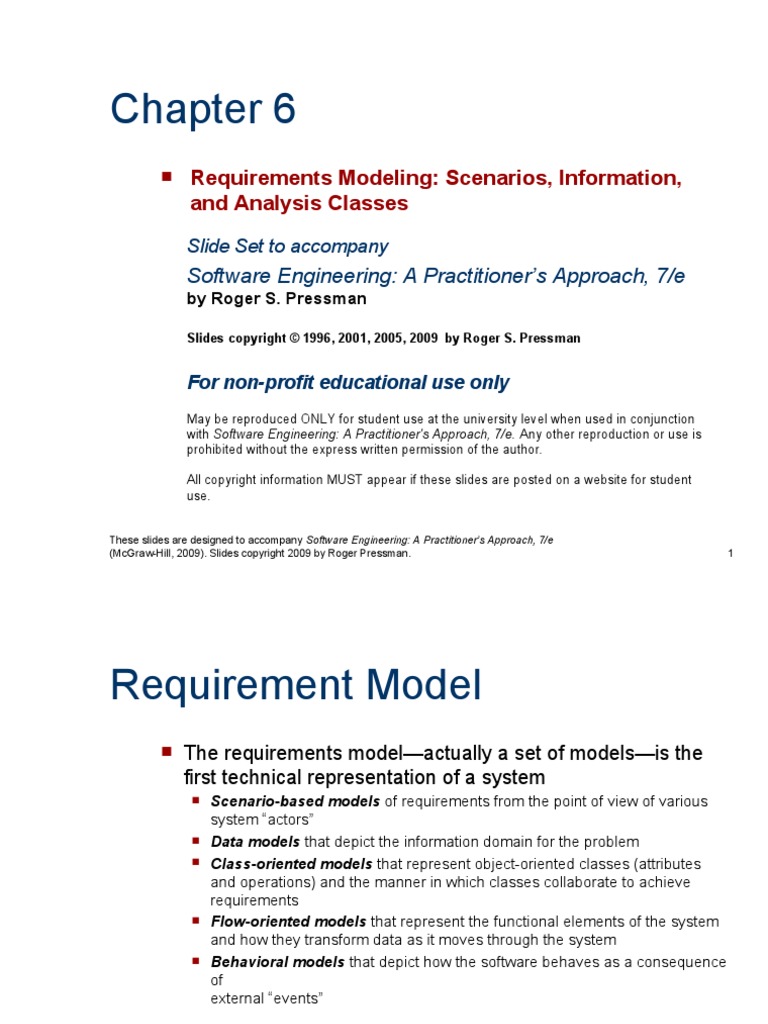 Chapter 6 - Requirement Modeling or Analysis Modeling | PDF | Use Case | Class (Computer ...