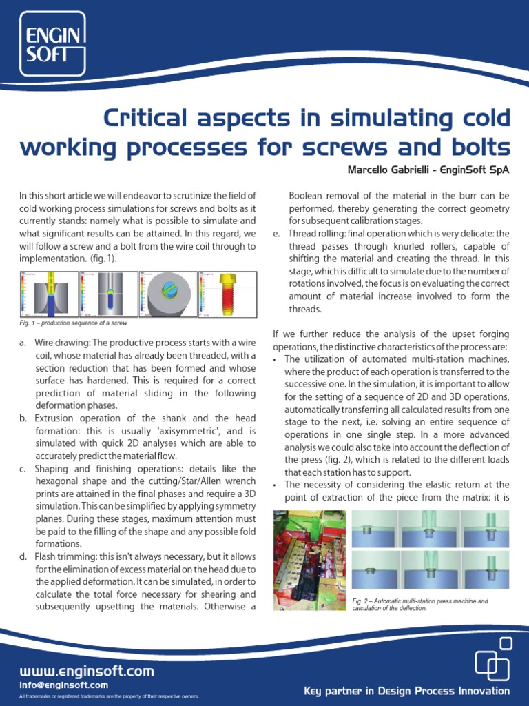 Cold Working Simulation Insights | PDF | Screw | Deformation (Engineering)