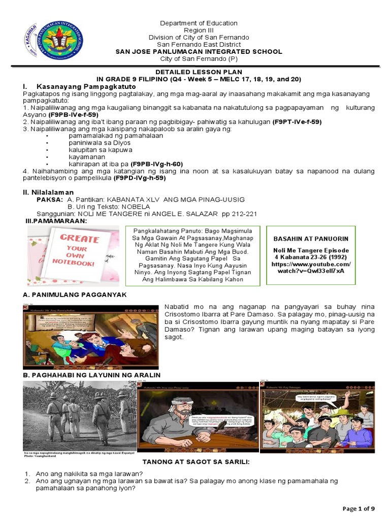 Filipino 9 q4 Week5 DLP | PDF