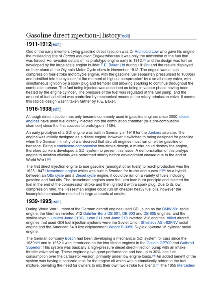 Gasoline Direct Injection-History | PDF | Fuel Injection ...